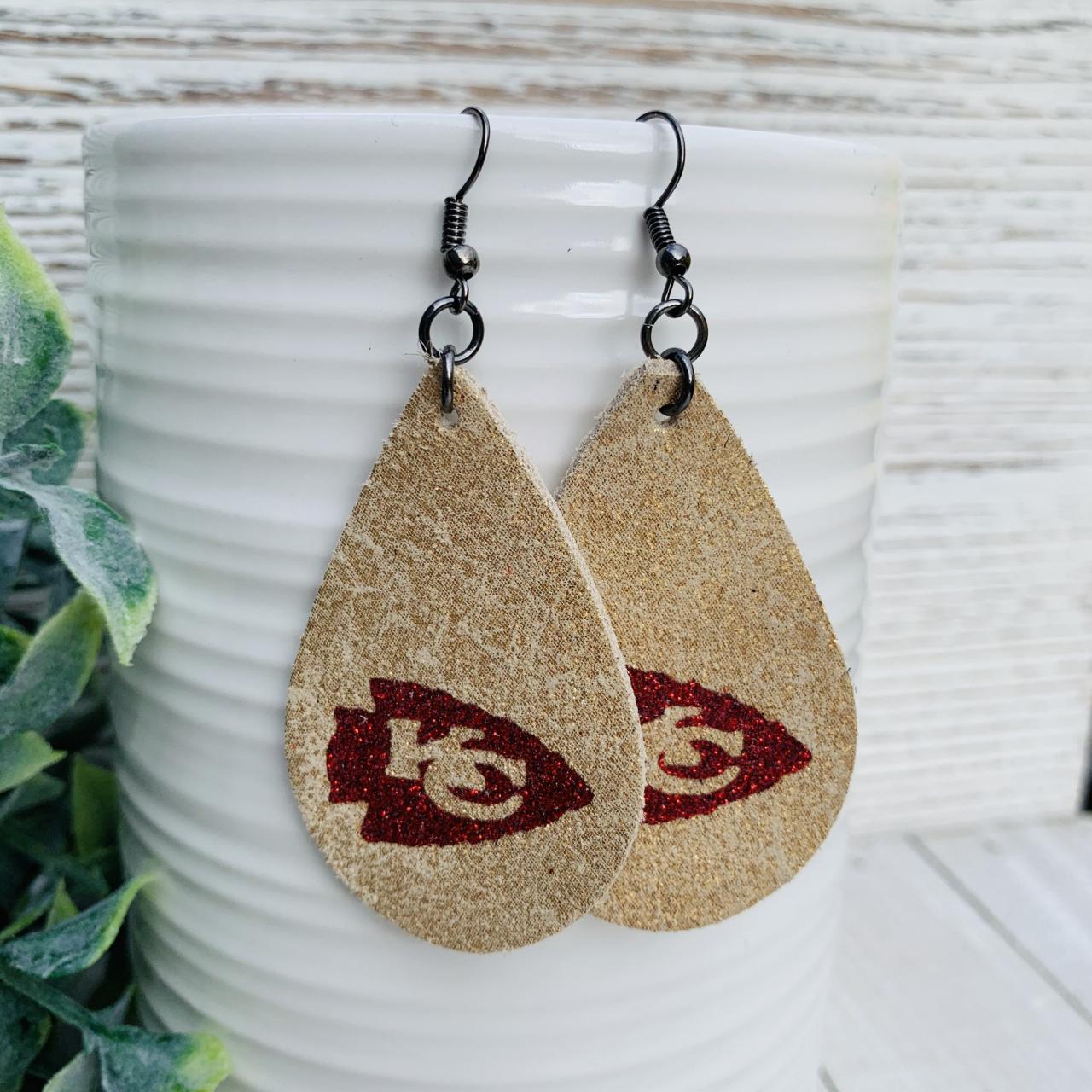 Cute Leather Earrings | Kc Chiefs Leather Earrings| Kc Chiefs Earrings ...