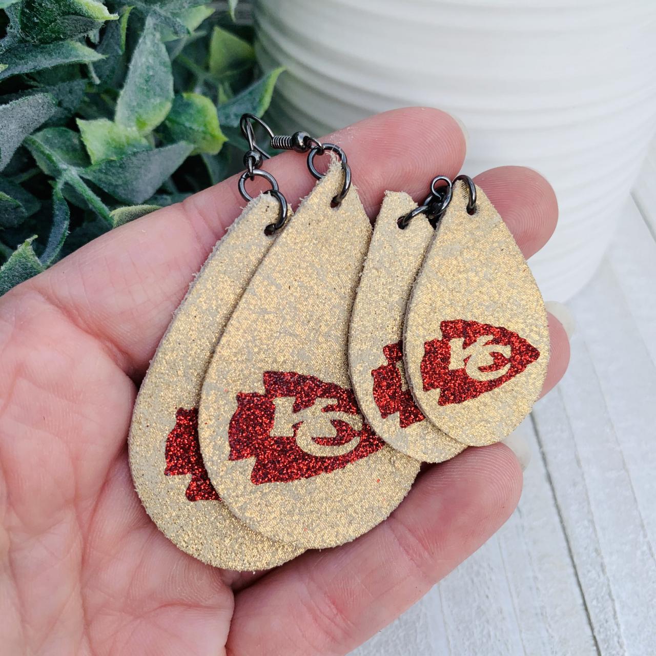 Cute Leather Earrings | Kc Chiefs Leather Earrings| Kc Chiefs Earrings ...