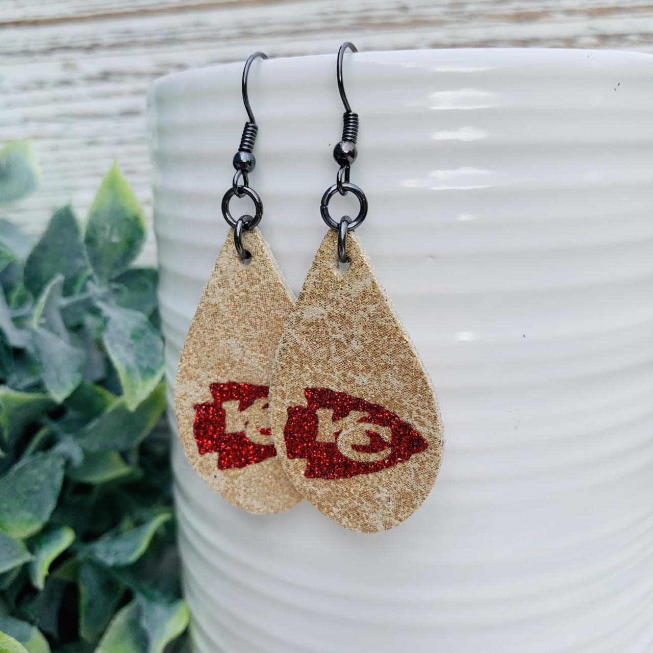 Cute Leather Earrings | Kc Chiefs Leather Earrings| Kc Chiefs Earrings ...